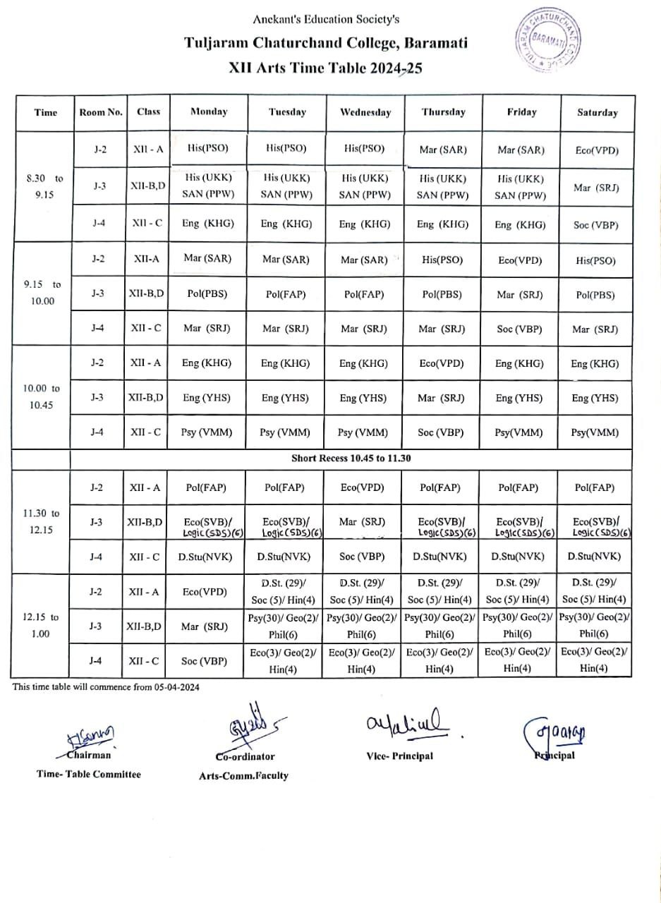 Tuljaram Chaturchand College (Junior) | Arts, Science & Commerce ...