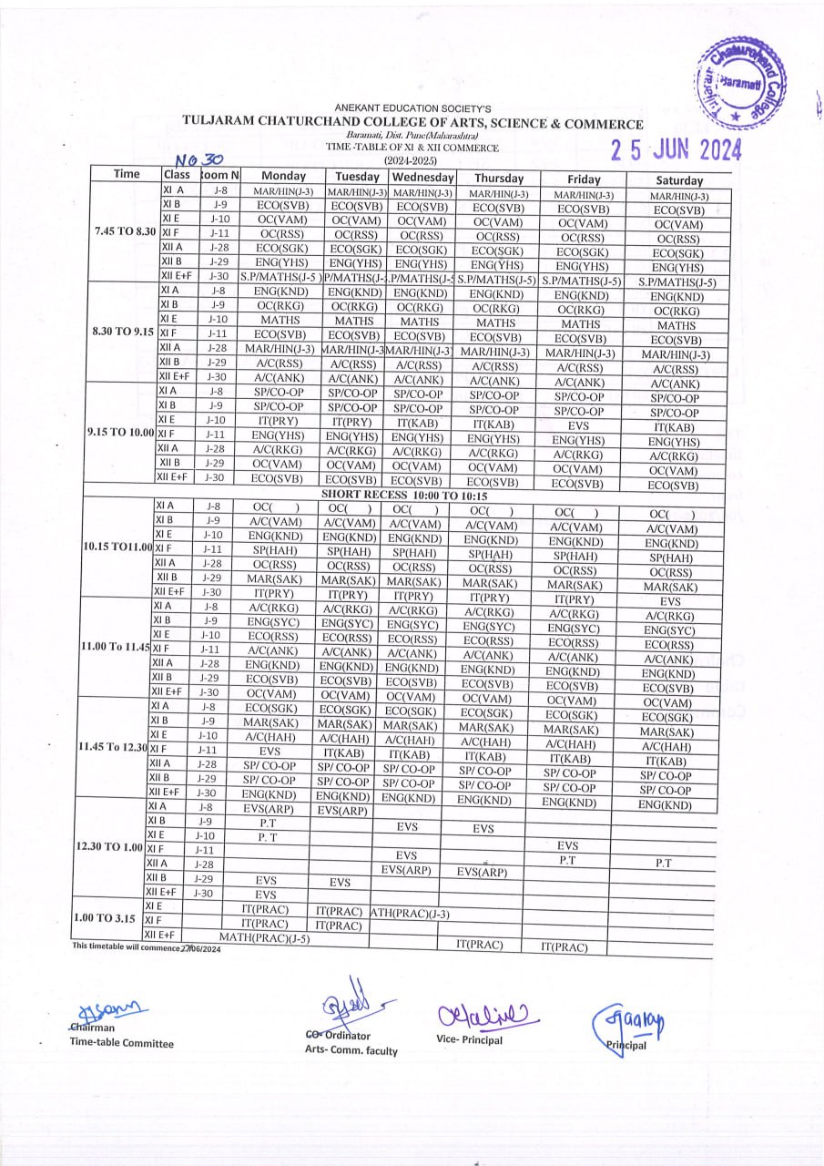 Tuljaram Chaturchand College (Junior) | Arts, Science & Commerce ...